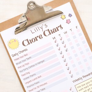 Responsibility Chore Chart for Kids Editable Daily & Weekly Routine ...