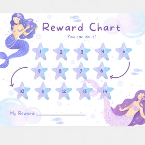 Mermaid Reward Chart for Kids | Behavior Chart Printable | Chore Chart ...