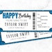 Blue Birthday Editable Concert Ticket Template Printable - Etsy