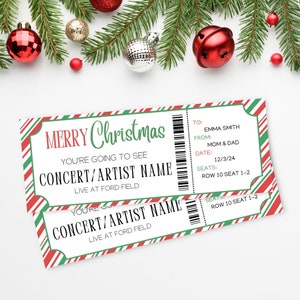 Christmas Concert Ticket Gift | Surprise Concert Ticket Printable ...