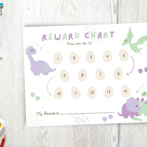 Dinosaur Reward Chart | Printable Dino Behavior Chart | Daily Goal ...