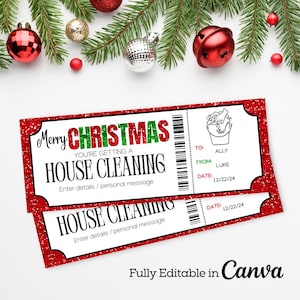 House Cleaning Gift Certificate | Christmas House Cleaning Coupon ...