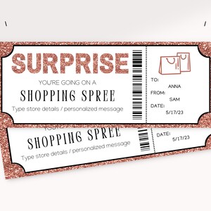 Surprise Shopping Spree Certificate Template | Shopping Spree Gift ...