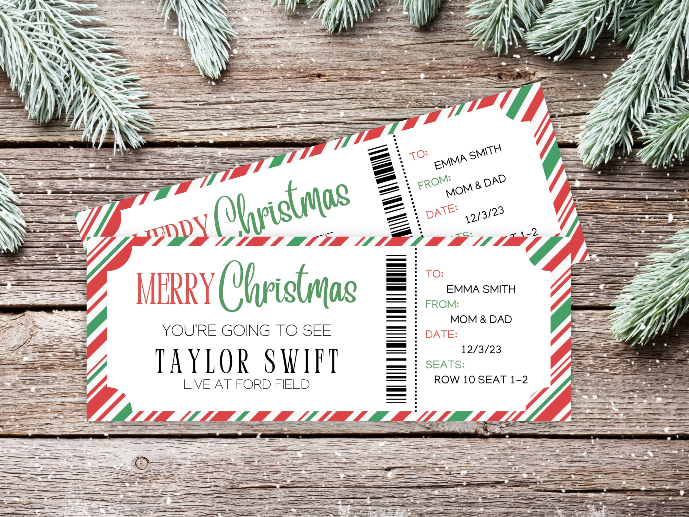 Printable Christmas Concert Gift Ticket Christmas Gift - Etsy
