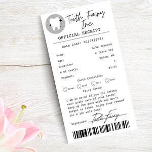 Tooth Fairy Receipt Template | Editable Tooth Fairy Letter | Digital ...