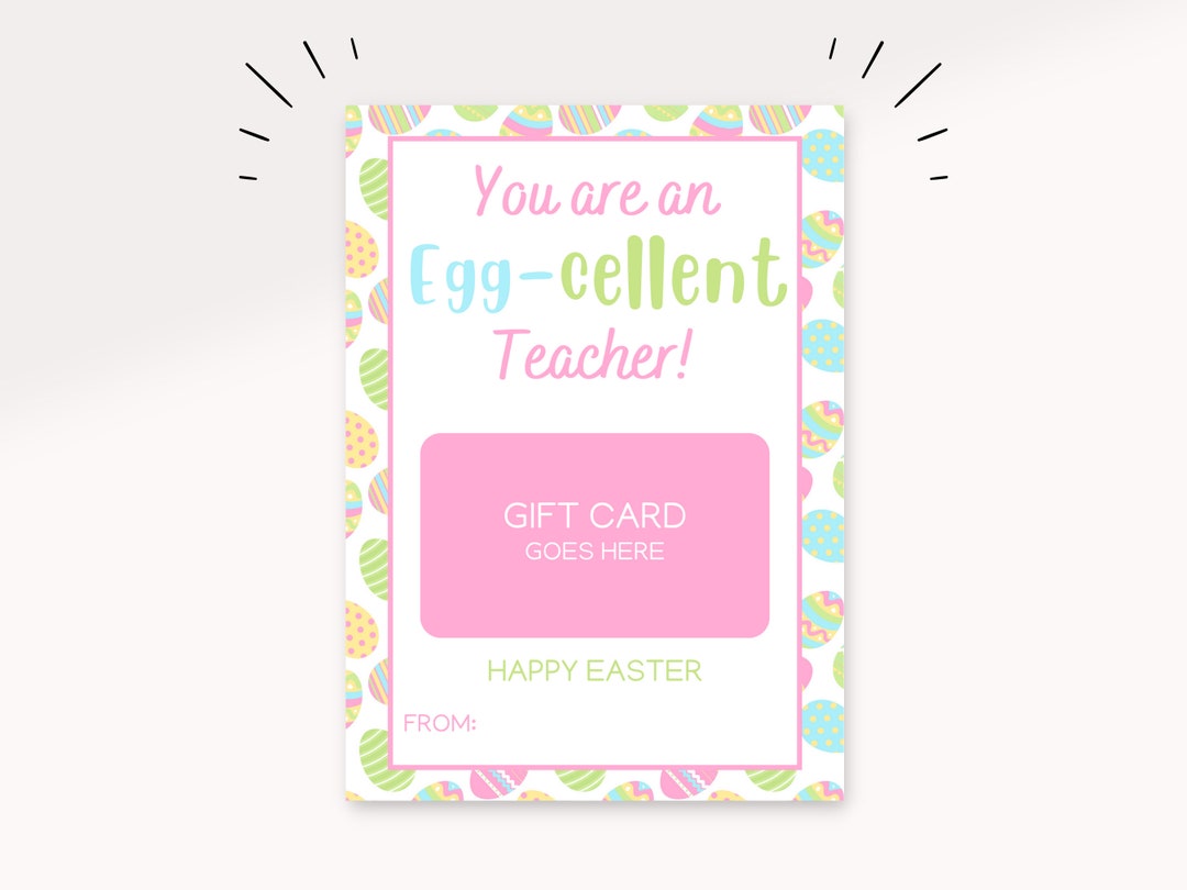 Egg-cellent Teacher Gift Card Holder | Easter Coffee | Spring Gift Card ...