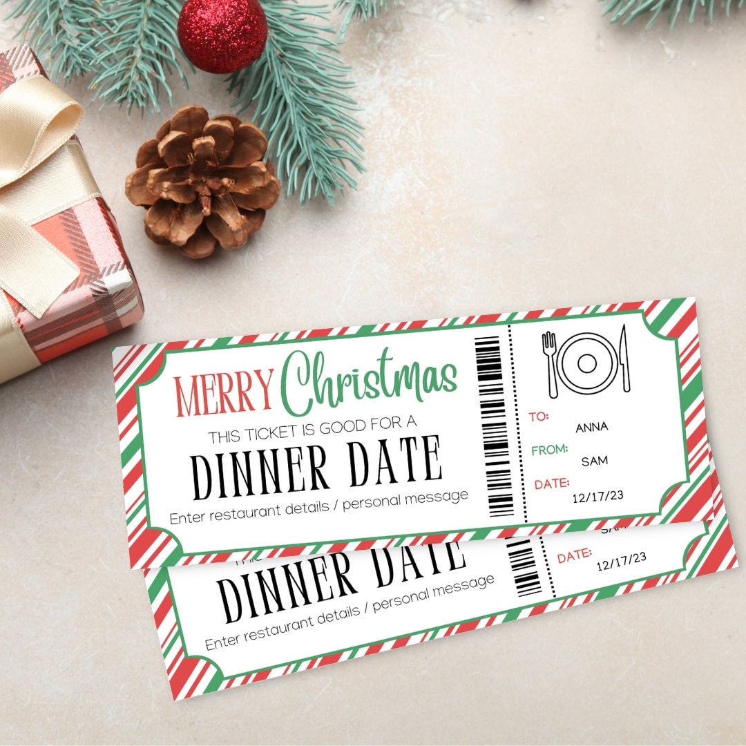 Christmas Dinner Date Ticket | Dinner Date Gift Voucher | Instant ...