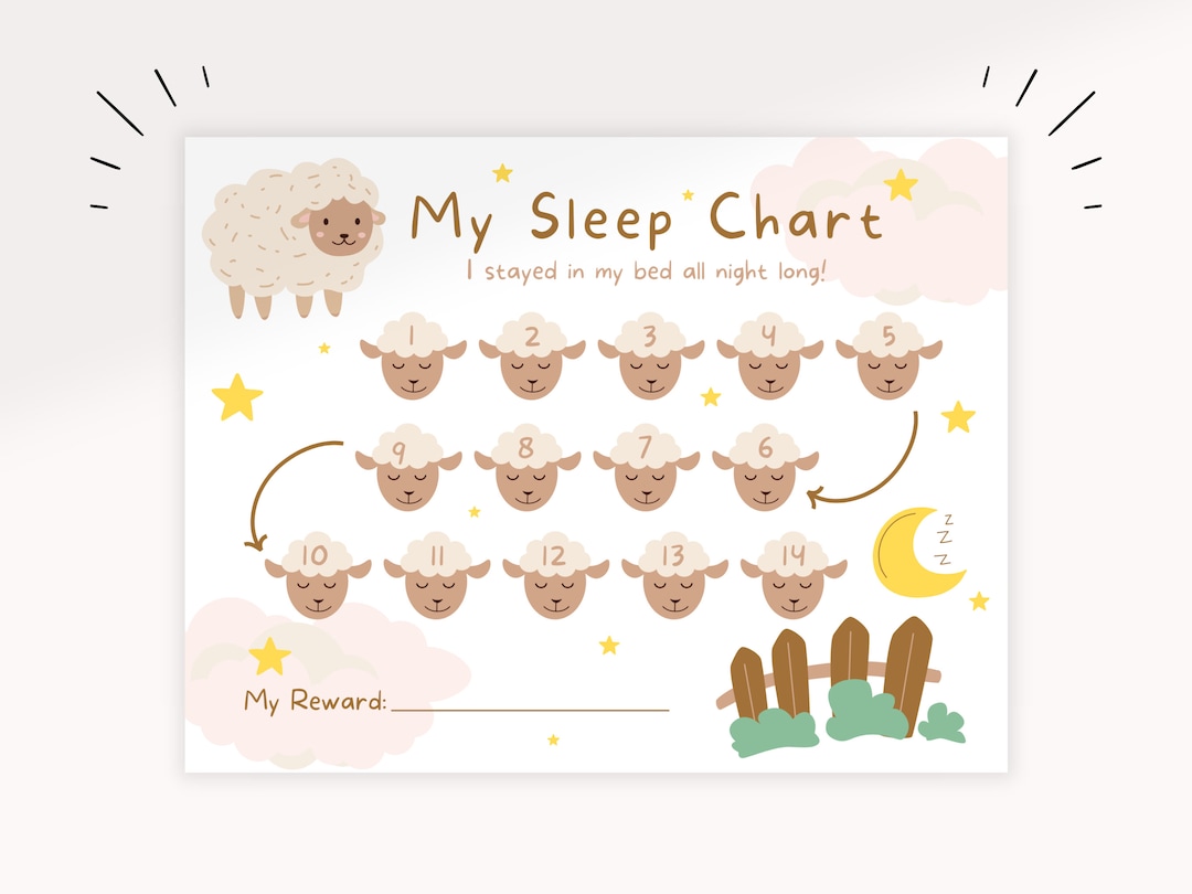Counting Sheep Sleep Reward Chart | Sleep Training Printable | Kids Bedtime Routine | Stay in ...