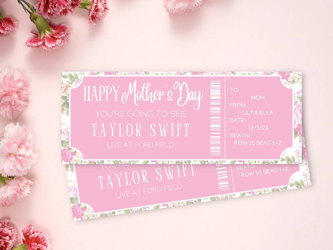 Printable Mother's Day Concert Gift Ticket Mom Gift - Etsy