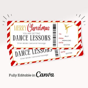 Christmas Dance Lessons Ticket | Dance Coupon Voucher | Instant ...