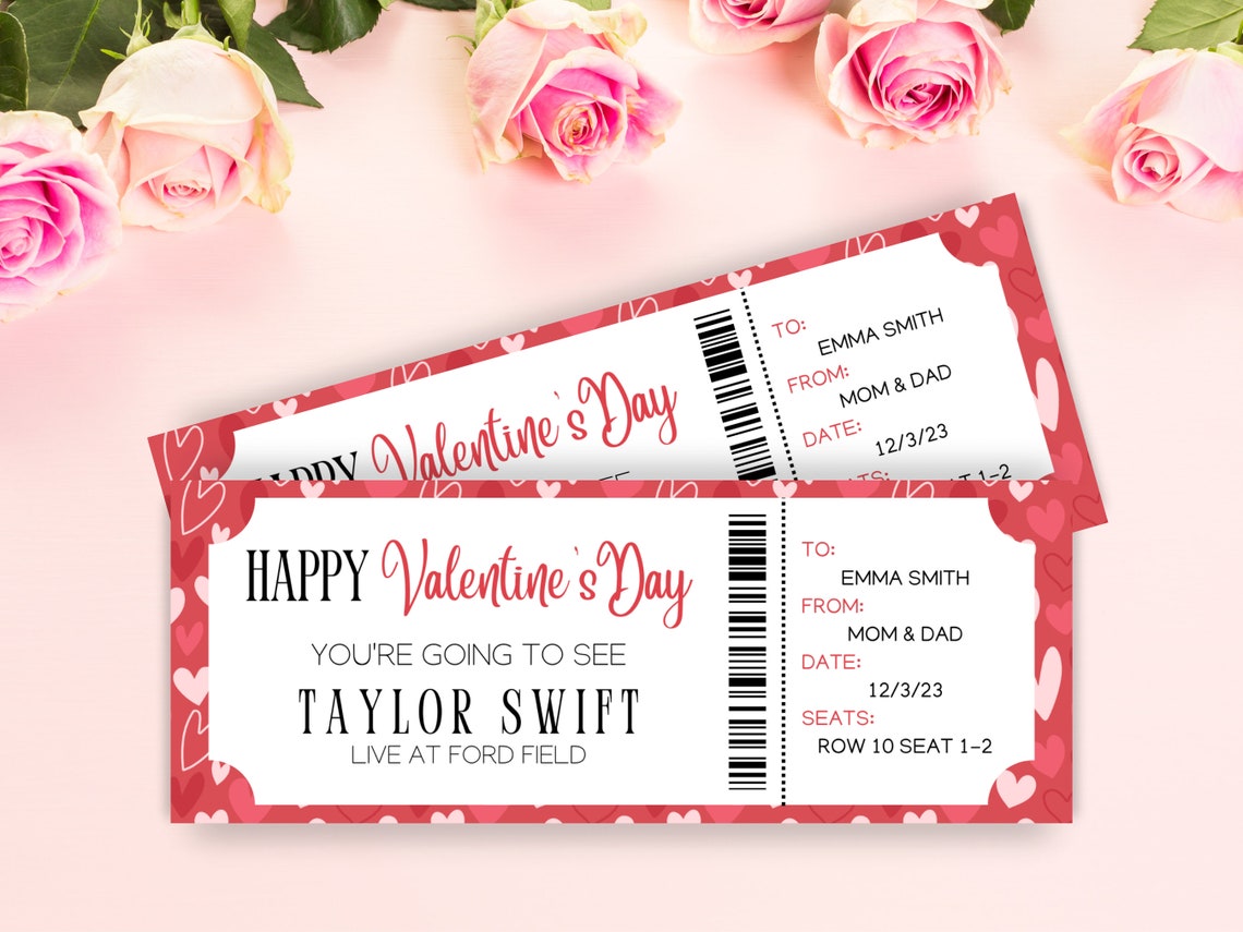 Printable Valentines Day Concert Gift Ticket Surprise Gift - Etsy