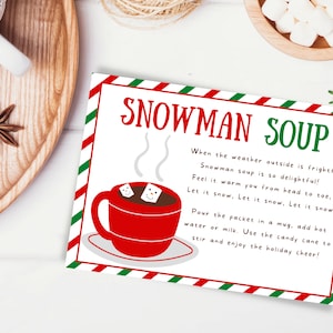 Snowman Soup Printable Tag | Christmas Tag | Christmas Goody-bag ...
