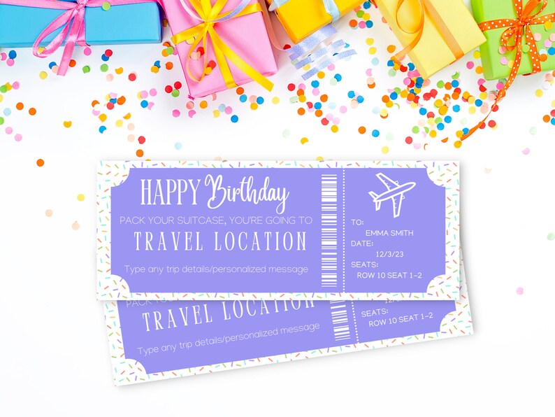 Birthday Cake Editable Boarding Pass Template Airline Ticket - Etsy