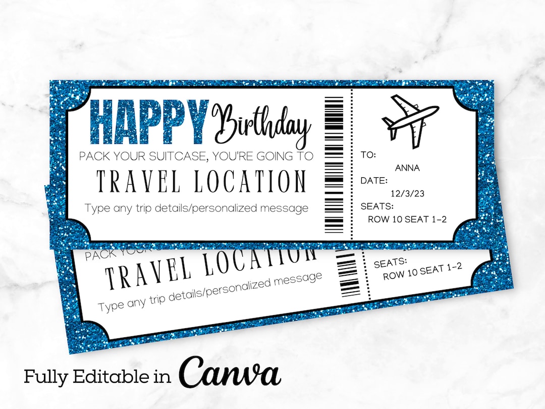 Birthday Boarding Pass | Boarding Pass Template | Surprise Flight ...