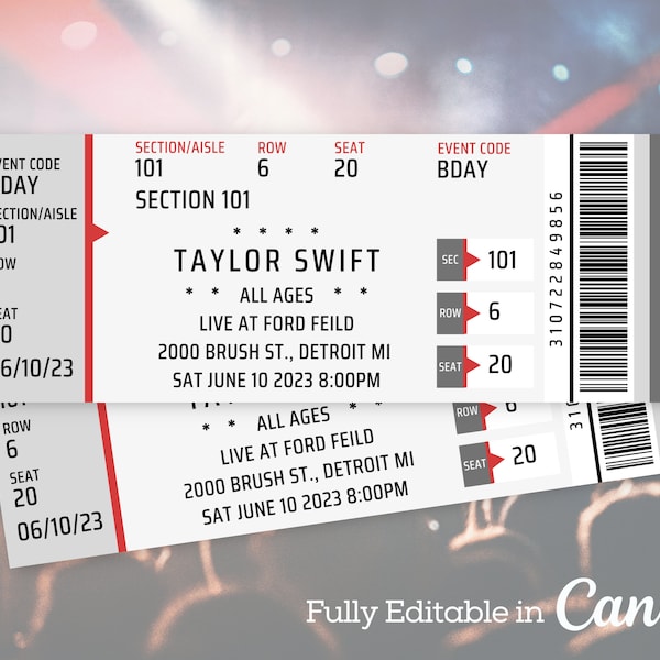 Fake Concert Ticket - Etsy