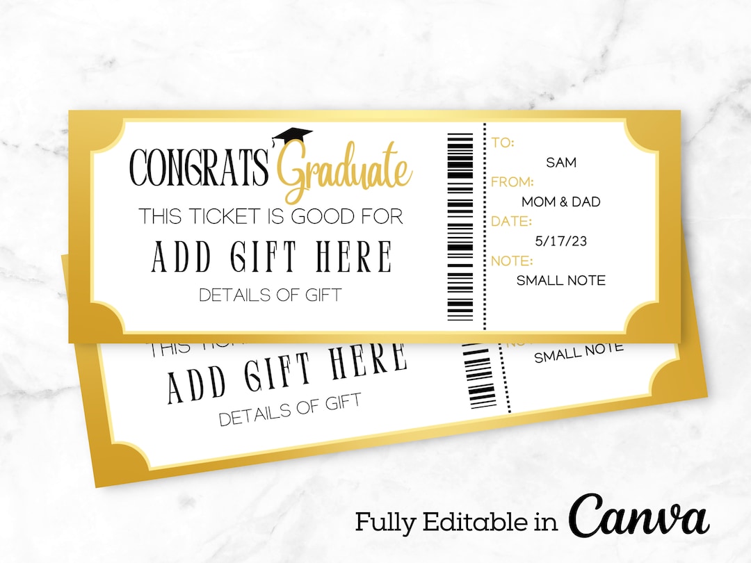Printable Blank Graduation Coupon | Graduation Gift | Editable ...