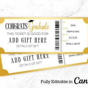 Printable Blank Graduation Coupon | Graduation Gift | Editable ...