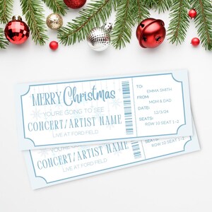 Minimalist Christmas Concert Ticket | Snow Concert Ticket | Printable ...