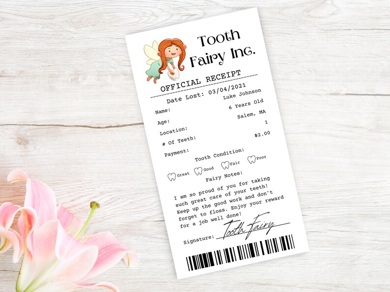 Lost Tooth Tooth Fairy Receipt Tooth Fairy Letter Lost - Etsy