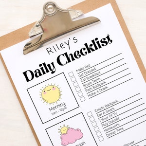 Daily Routine Printable | Kids Daily Checklist | Editable Checklist ...