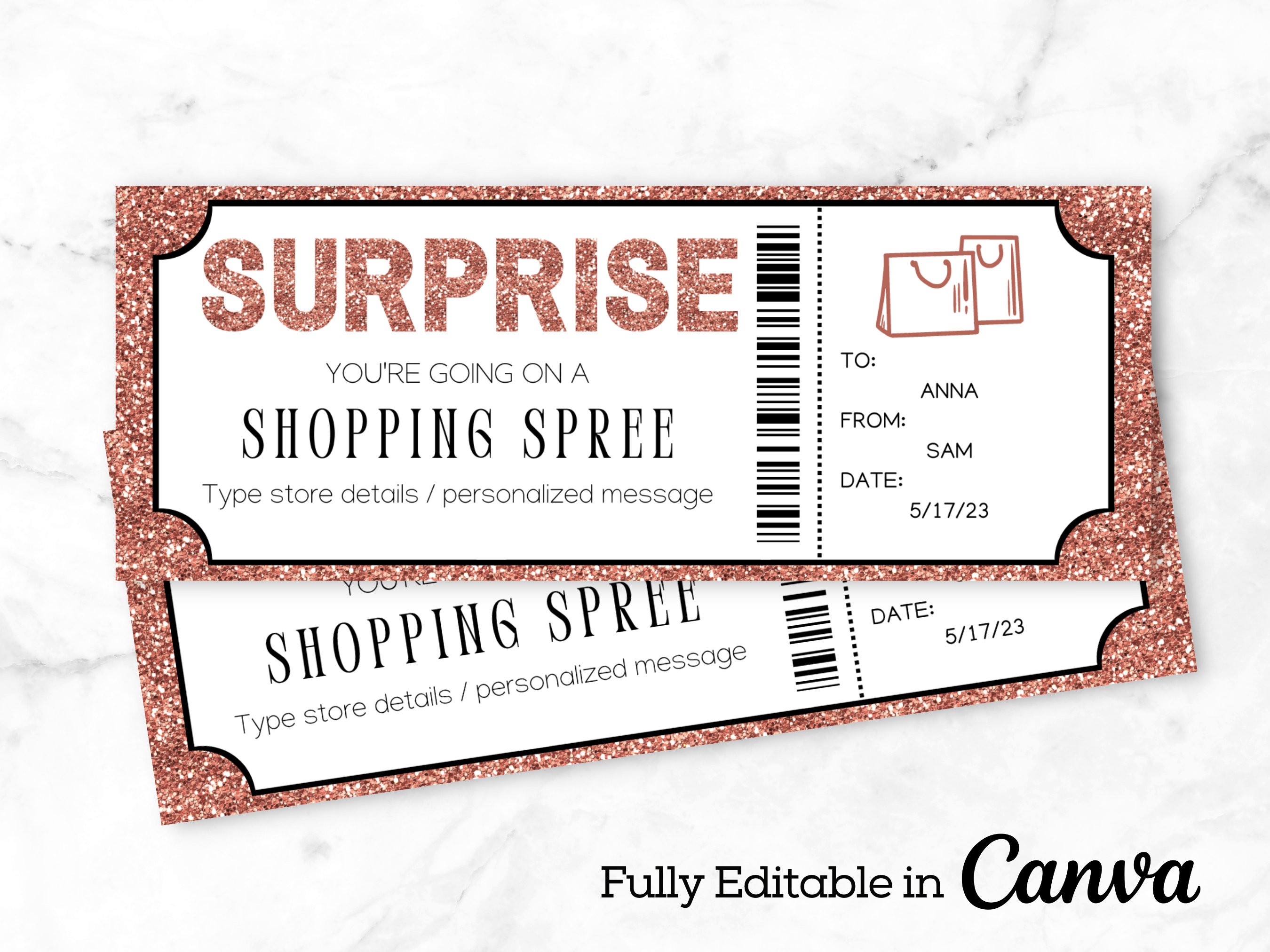 Surprise Shopping Spree Certificate Template | Shopping Spree Gift ...