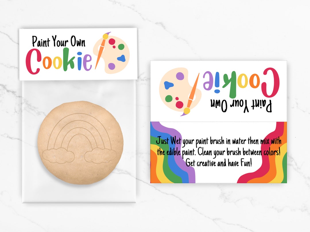 Rainbow Printable Paint Your Own Cookie Bag Topper | PYO Colorful ...