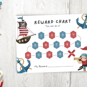 Printable Pirate Reward Chart | Pirate Kids Behavior Chart | Instant ...