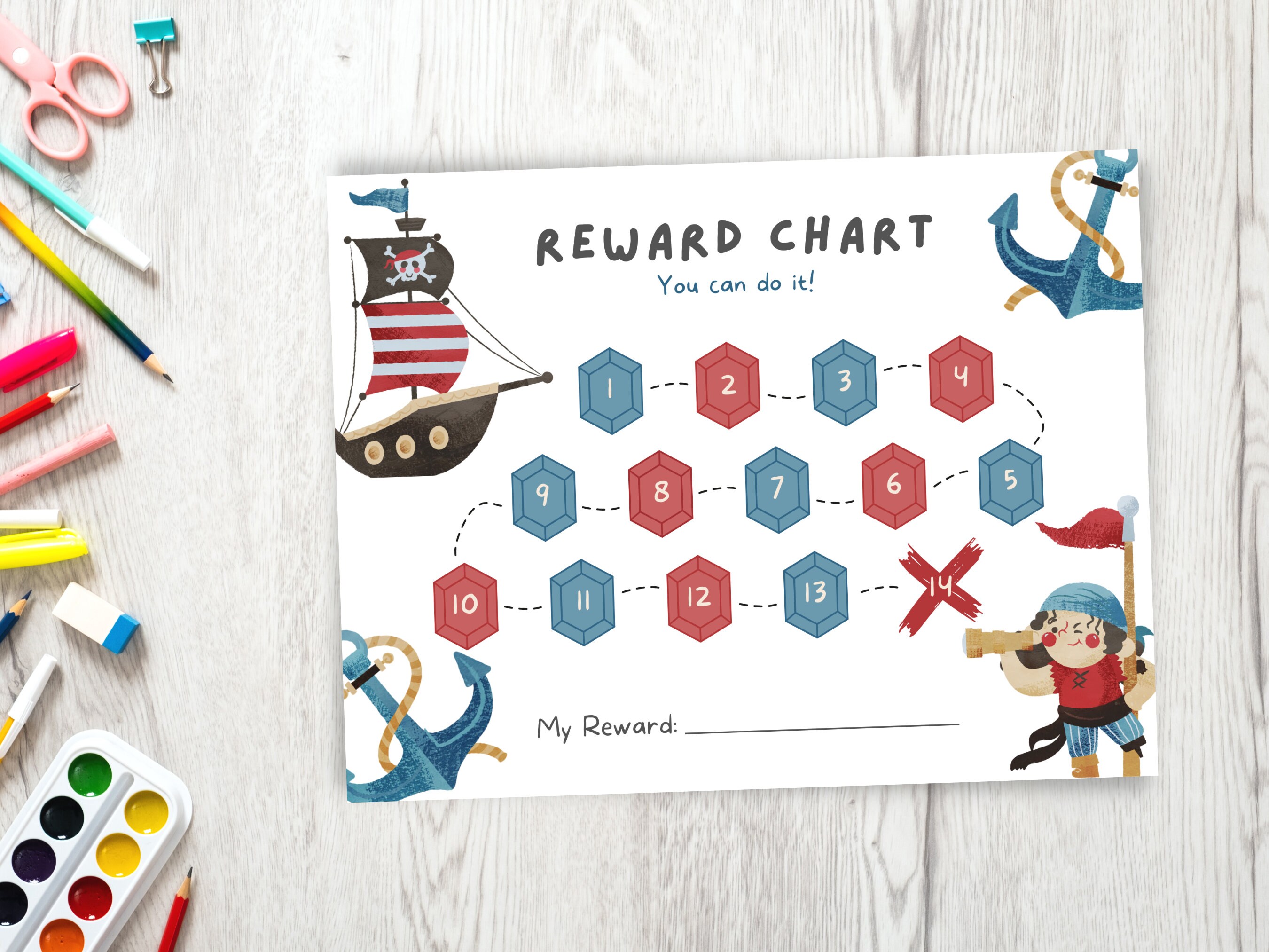Printable Pirate Reward Chart Pirate Kids Behavior Chart - Etsy Australia