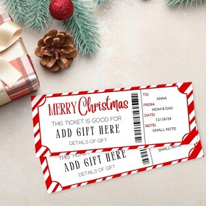 Editable Event Christmas Ticket | Print at Home Christmas Voucher ...