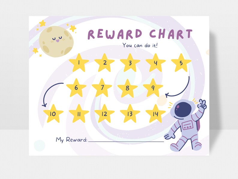Printable Astronaut Reward Chart | Outer Space Kids Behavior Chart ...