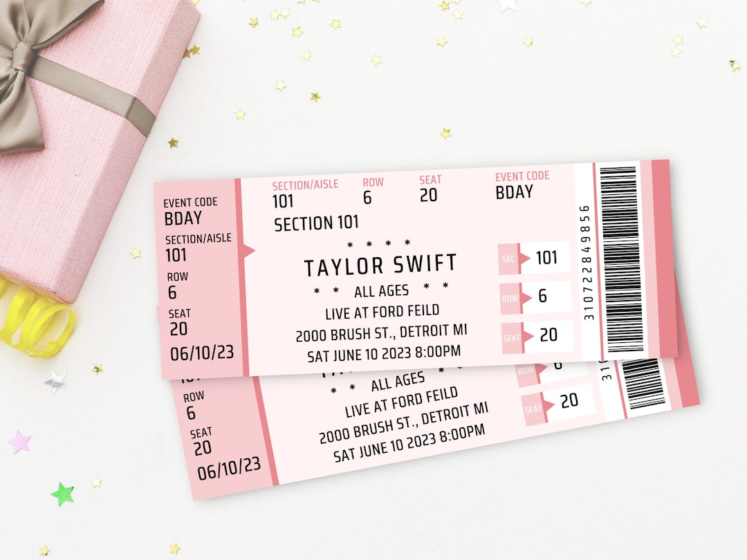 Pink Realistic Printable Concert Ticket | Concert Ticket Download ...