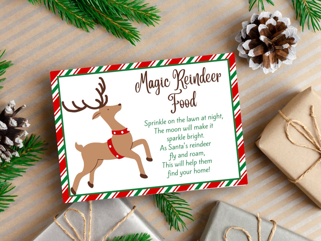 Instant Download Magic Reindeer Food Tags | Christmas Tags | Printable ...