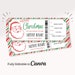 Santa Printable Christmas Ticket | Downloadable Concert Ticket Template ...