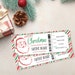 Santa Printable Christmas Ticket | Downloadable Concert Ticket Template ...