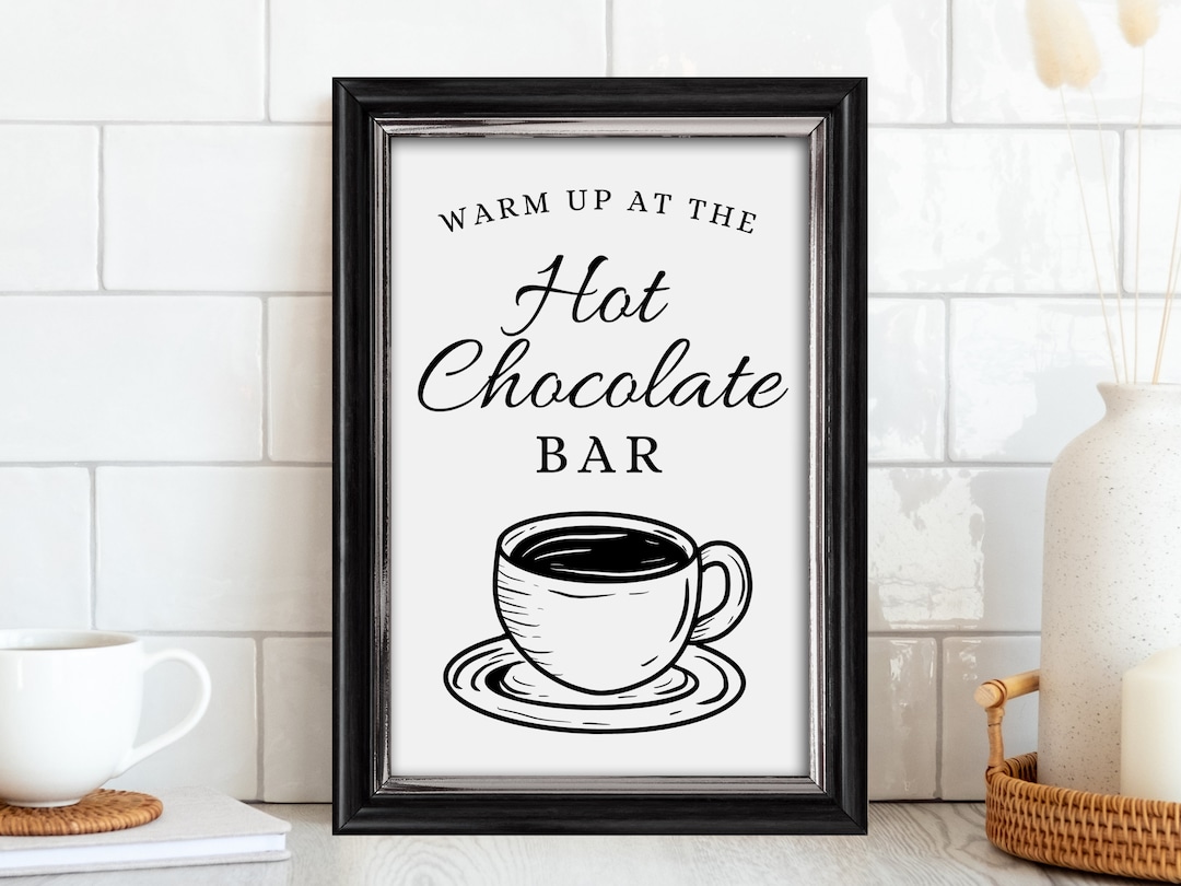 Minimalist Hot Cocoa Bar Sign Printable | Winter Party Hot Chocolate ...