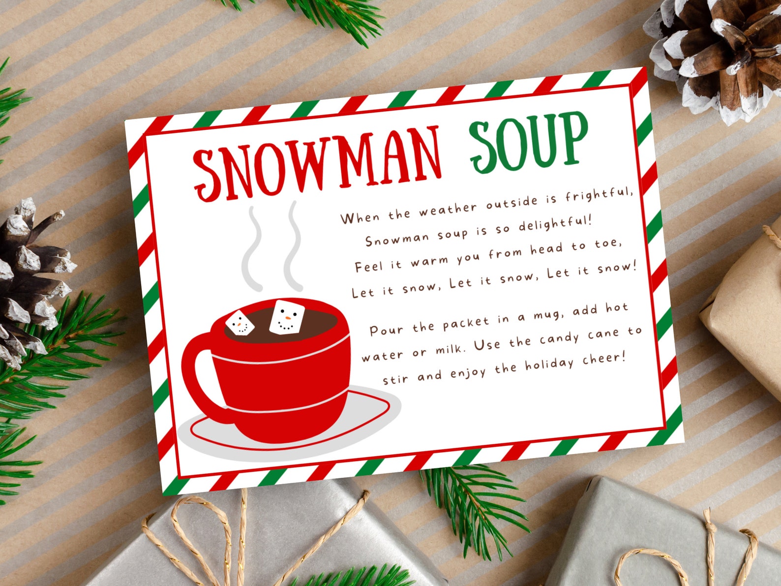 Snowman Soup Printable Tag | Christmas Tag | Christmas Goody-bag ...