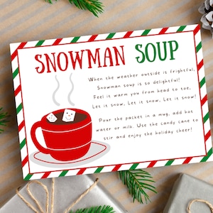 Snowman Soup Printable Tag | Christmas Tag | Christmas Goody-bag ...