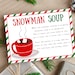 Snowman Soup Printable Tag Christmas Tag Christmas Goody-bag Snowman ...