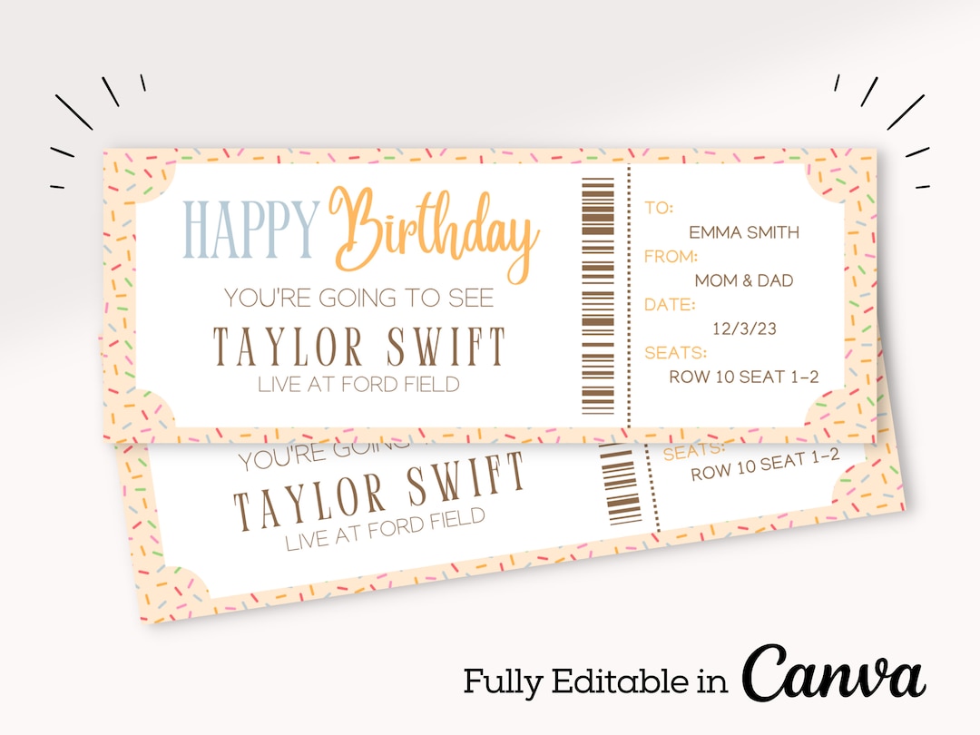 Minimalist Concert Ticket Template | Editable Event Ticket | Canva ...