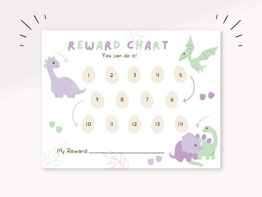 Dinosaur Reward Chart | Printable Dino Behavior Chart | Daily Goal ...