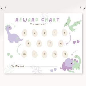 Dinosaur Reward Chart | Printable Dino Behavior Chart | Daily Goal ...