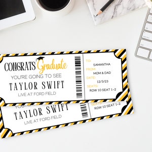 Editable Graduation Concert Ticket | Surprise Graduation Ticket ...