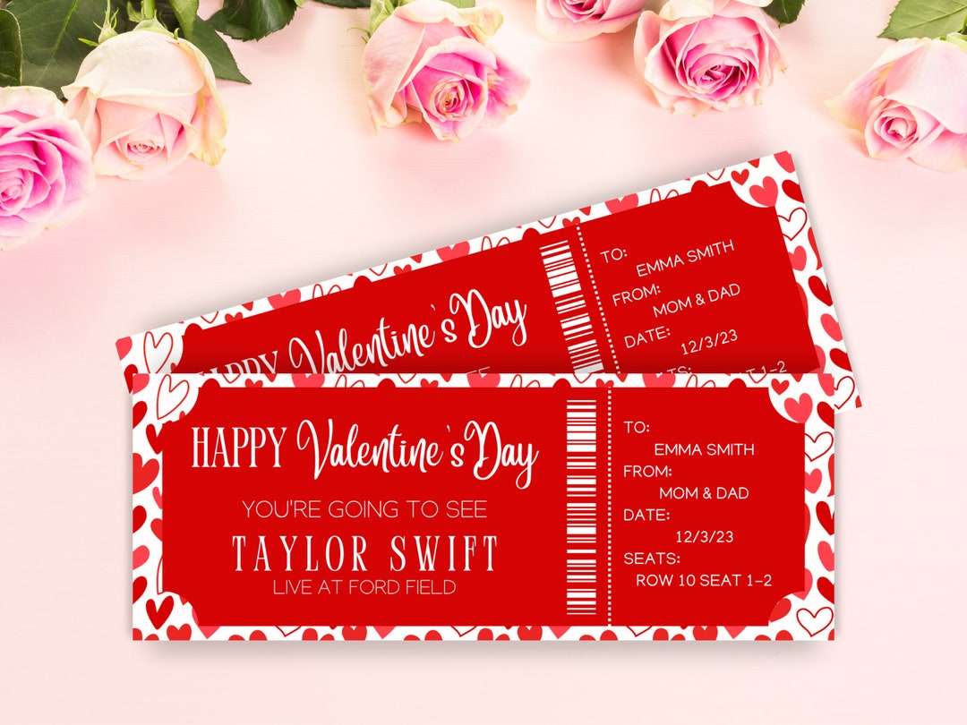 Valentines Day Concert Ticket Template | Editable Event Ticket Template ...