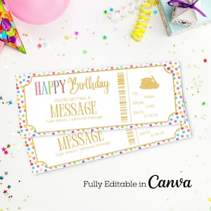 Birthday Massage Gift Certificate | Massage Gift Ticket Template ...