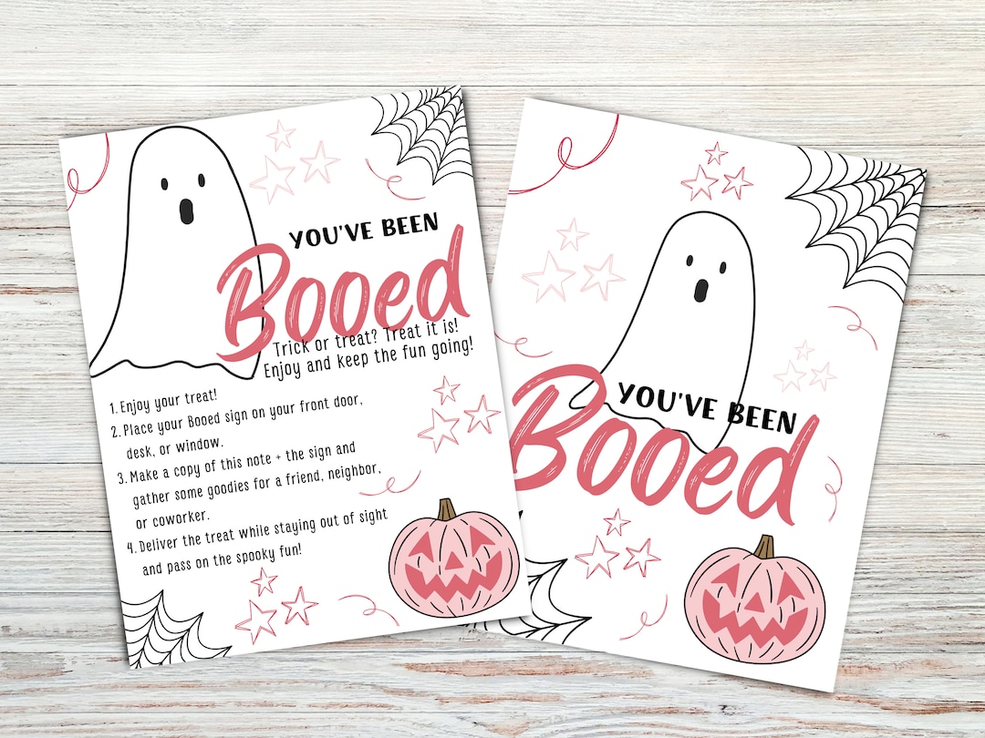 Pink You've Been Booed Printable | Printable Halloween Kit | Pink ...