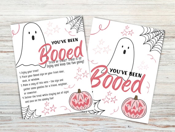 Pink You've Been Booed Printable Printable Halloween Kit - Etsy