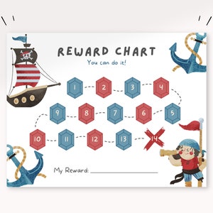 Printable Pirate Reward Chart | Pirate Kids Behavior Chart | Instant ...