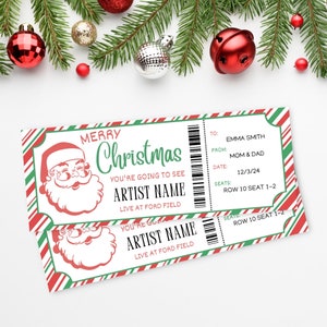 Santa Printable Christmas Ticket | Downloadable Concert Ticket Template ...