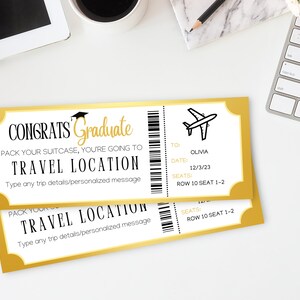 Graduation Boarding Pass Template | Graduation Ticket | Graduation Gift ...