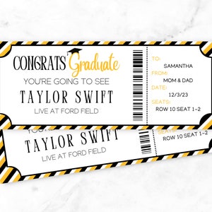 Editable Graduation Concert Ticket | Surprise Graduation Ticket ...